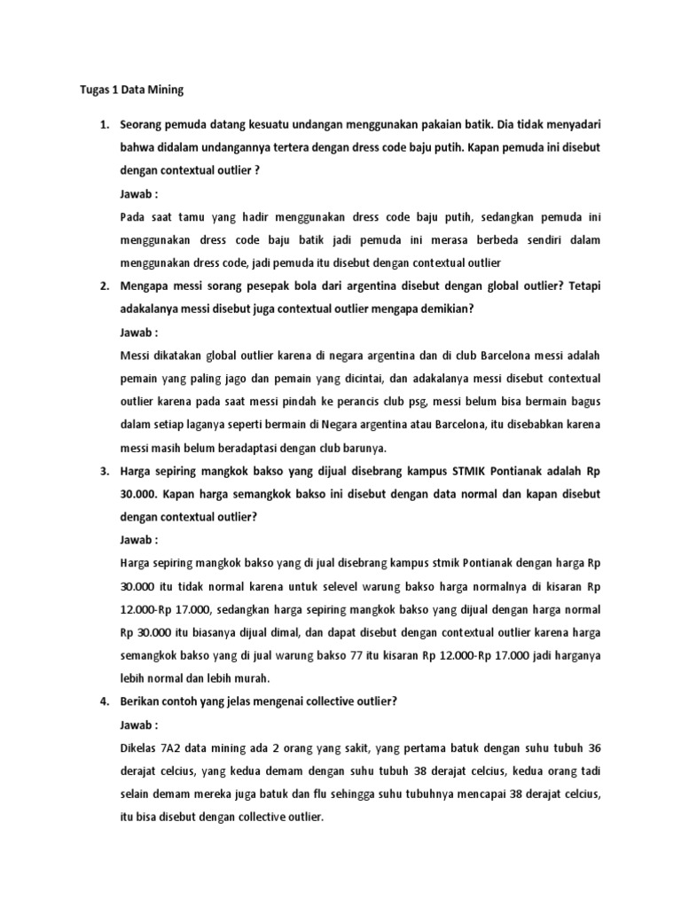 Soal-Soal Data Mining | PDF