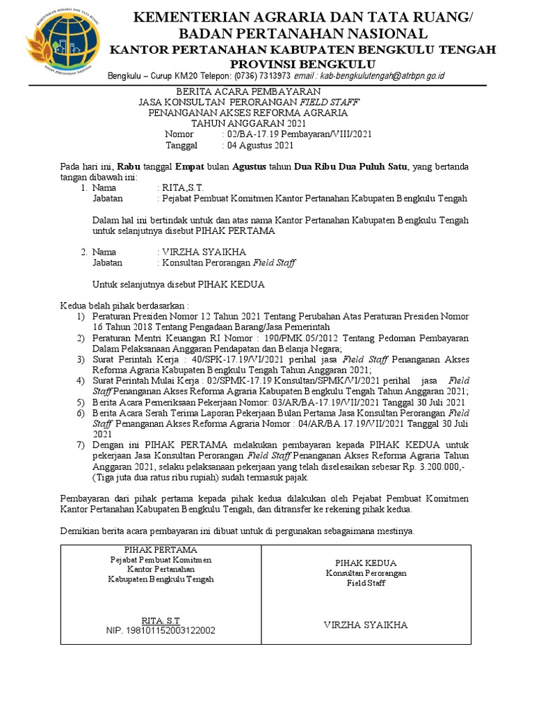 Berita Acara Dan SPMK | PDF