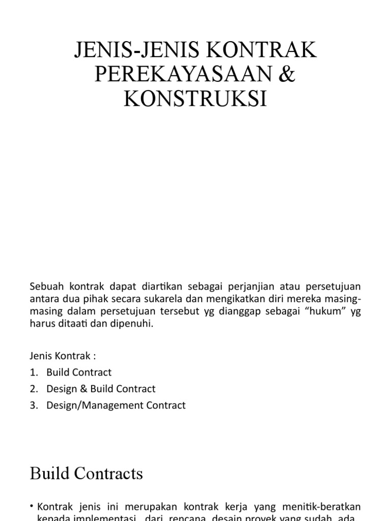 4 Jenis-Jenis Kontrak | PDF