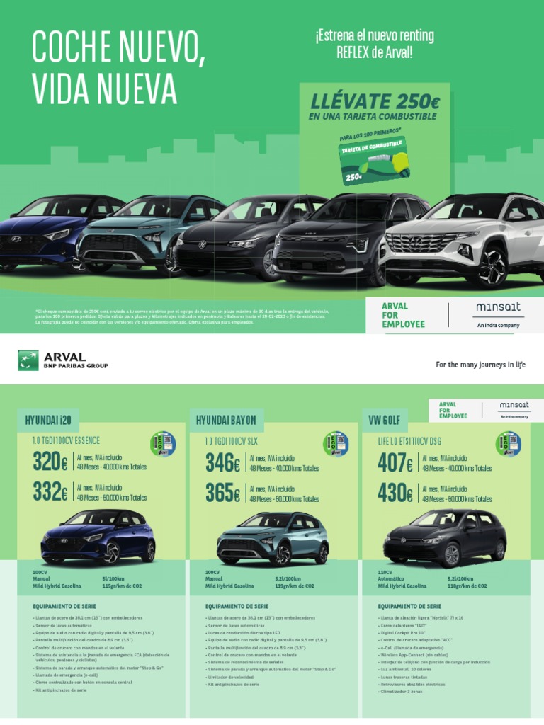 Catálogo de Coches Renting Reflex-Arval | PDF | Tecnologías ...