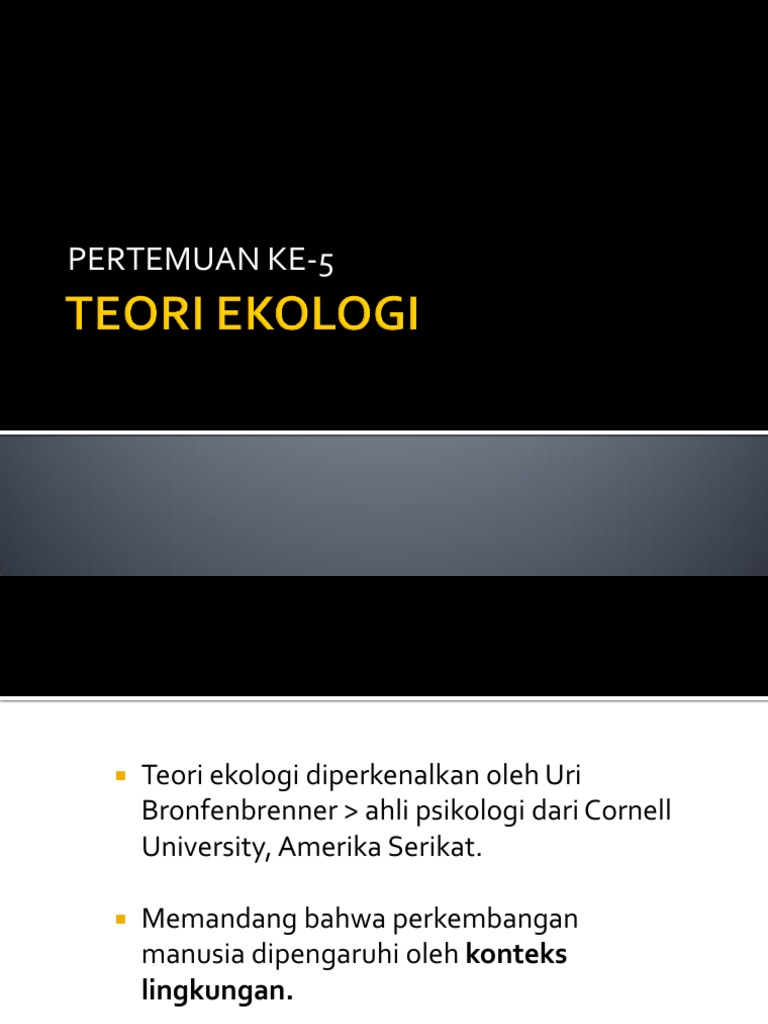 Teori Ekologi | PDF