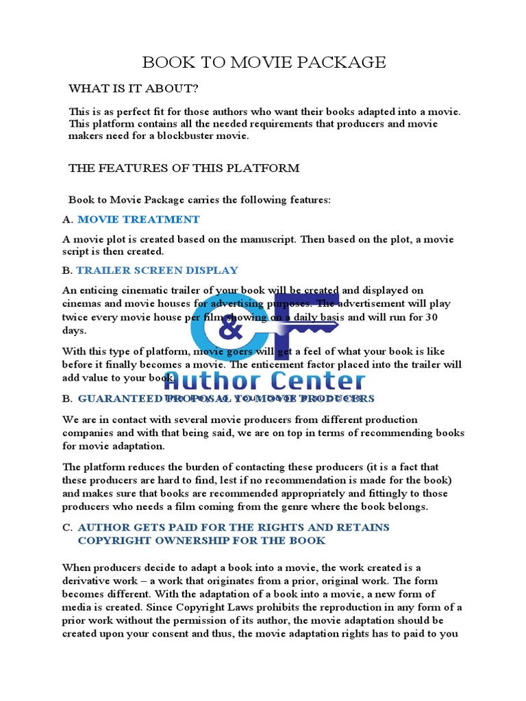 Movie Adaptation Package | PDF | Movie Theater | Economies