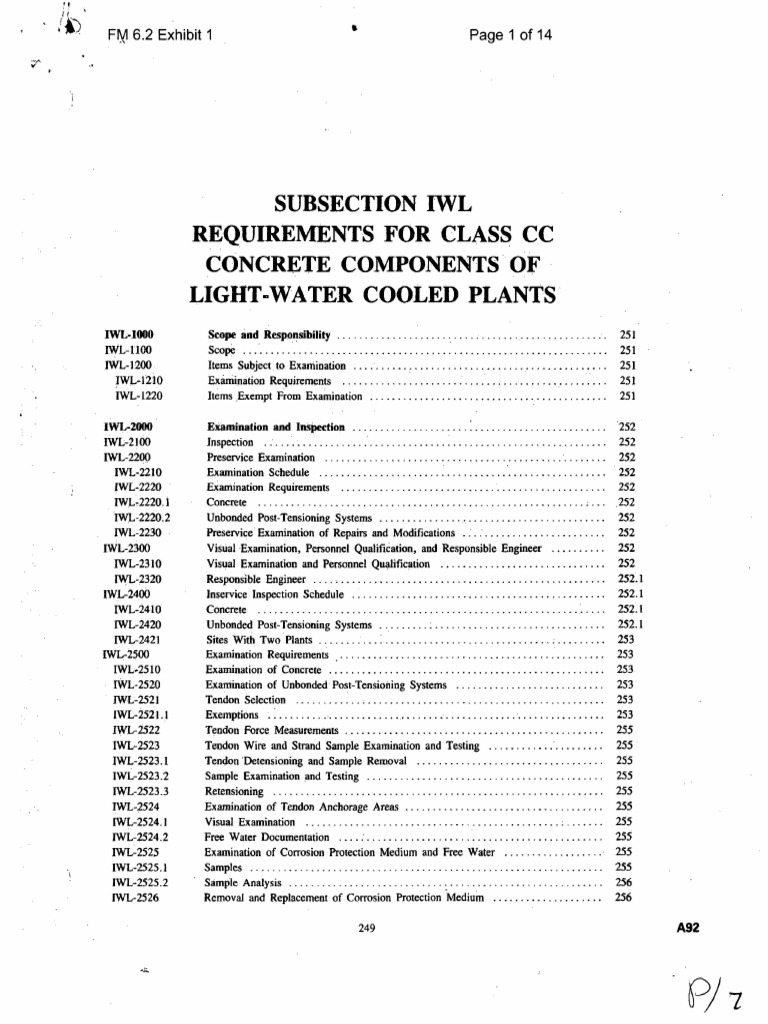 Subsection Iwl Requirements For Class CC: Concrete Components of Light ...