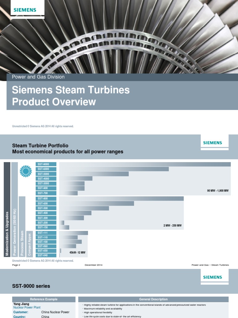 Siemens Steam Turbines Product Overview Power and Gas Division - Compress | PDF | Power Station ...