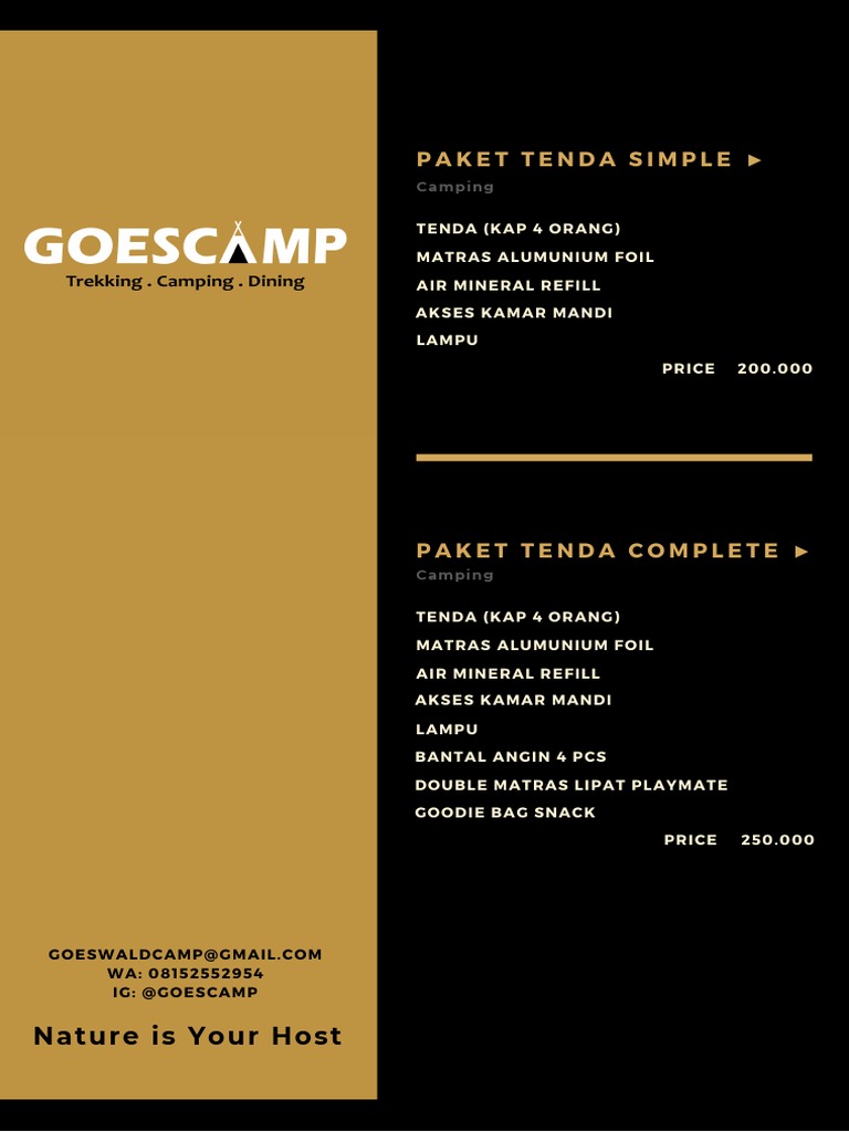 Paket Camping dan Sewa Perlengkapan | PDF