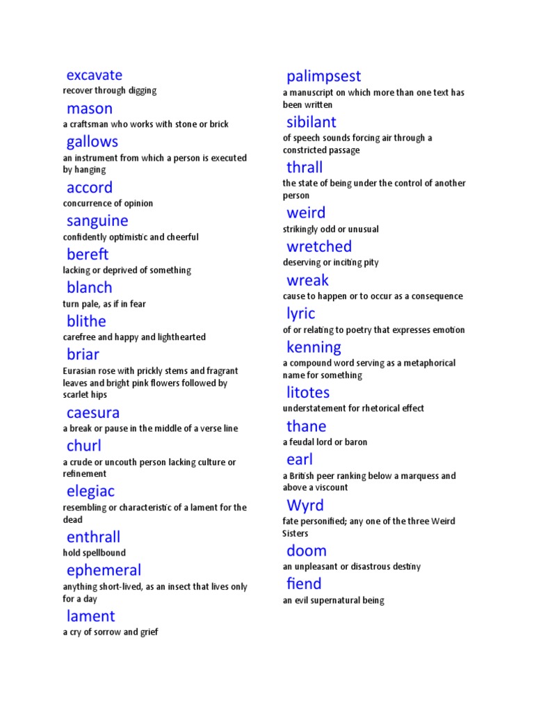 Unfamiliar Words | PDF