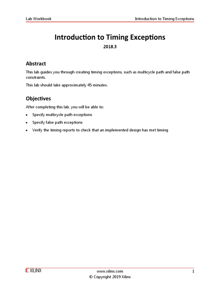 31introduction To Timing Exceptions | PDF | Directory (Computing) | Computer Architecture