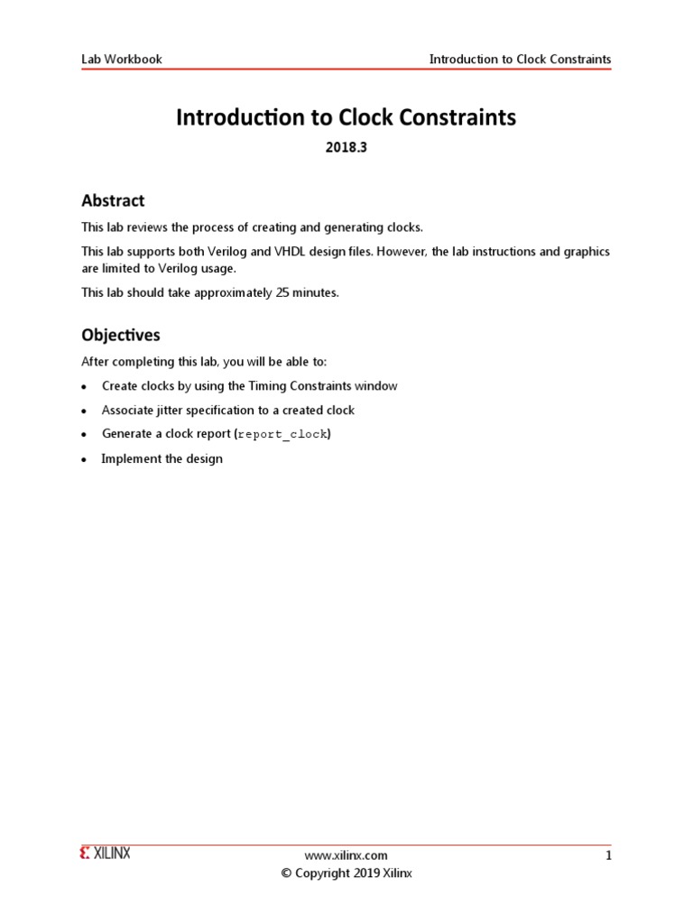 07 Introduction To Clock Constraints | PDF