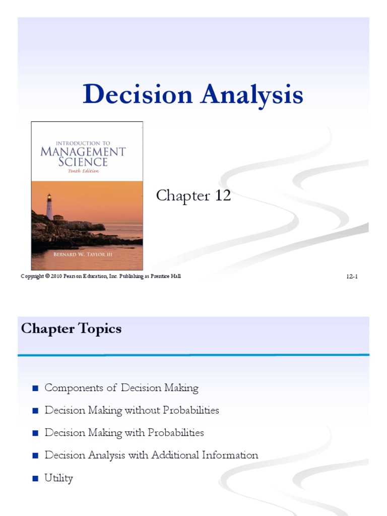 Ch12 Decision Analysis | PDF | Probability | Analysis