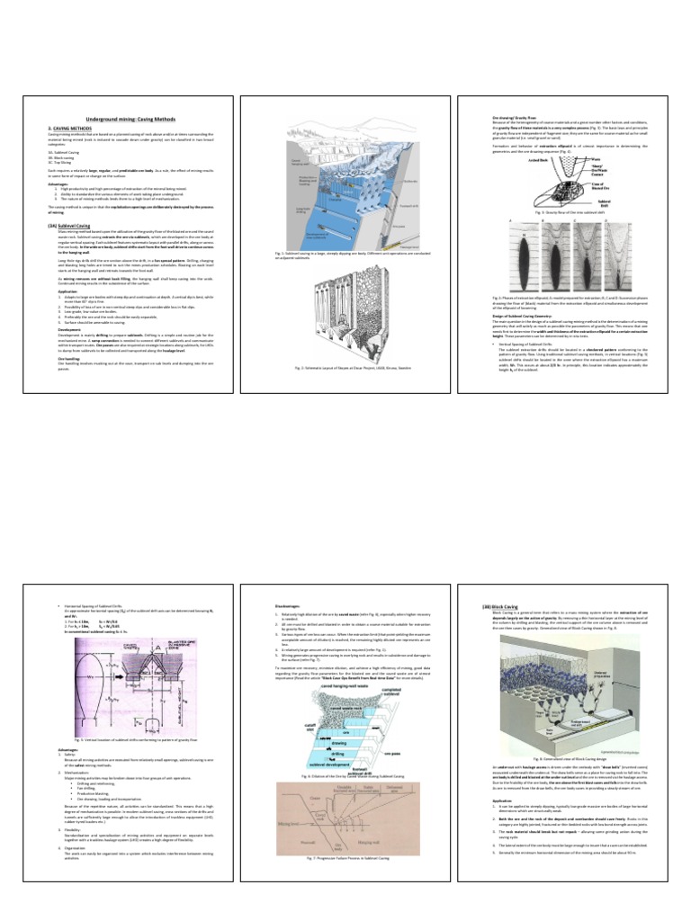 Underground Mining-Caving Methods (3 Files Merged) | PDF | Mining | Materials