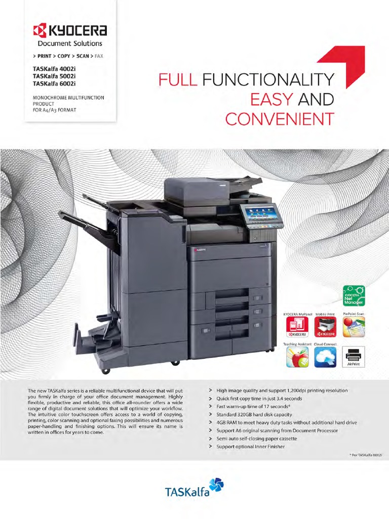 Brochure TASKalfa 4002i 5002i 6002i SG | PDF