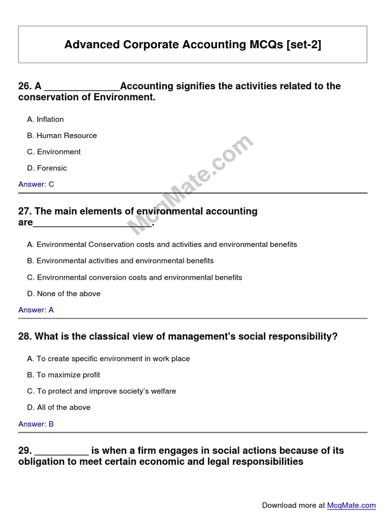 Corporate Accounting MCQs | PDF | Lease | Mergers And Acquisitions