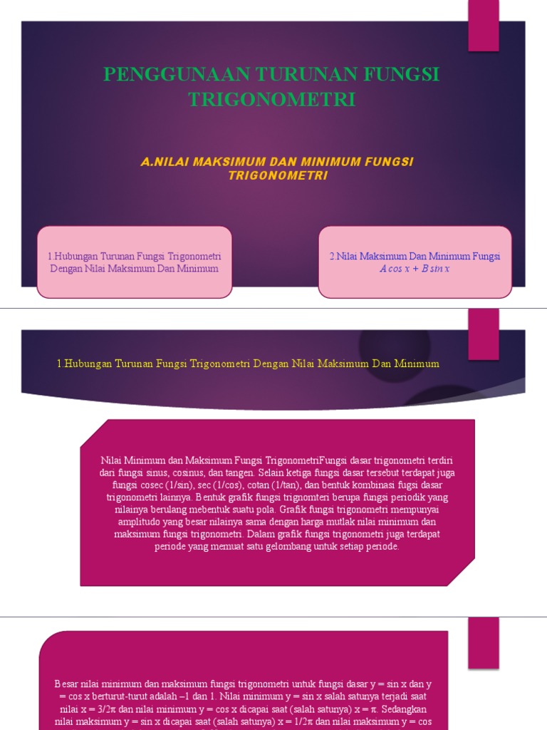 Penggunaan Turunan Fungsi Trigonometri | PDF