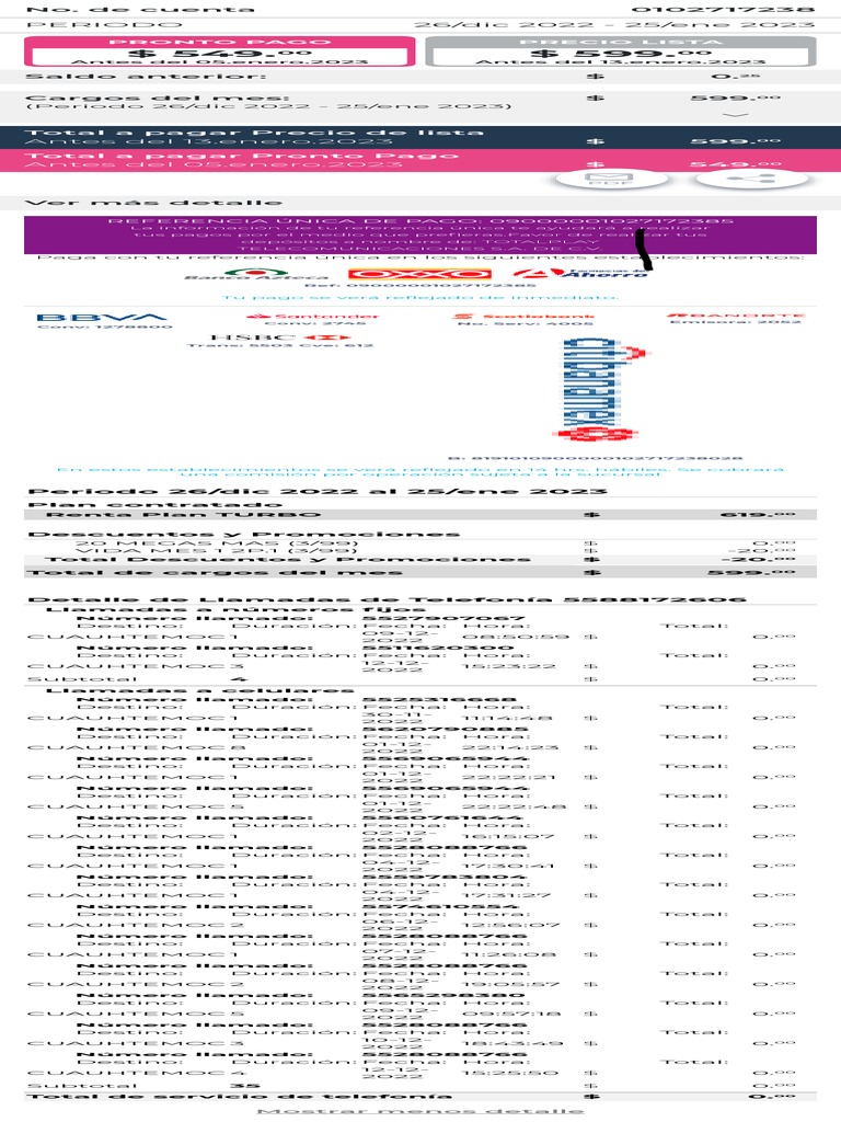 Estado de Cuenta | PDF | Telecomunicaciones