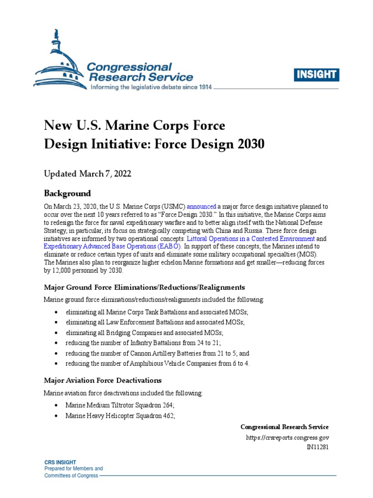 Usmc FD2030 | PDF | United States Marine Corps | Congressional Research ...