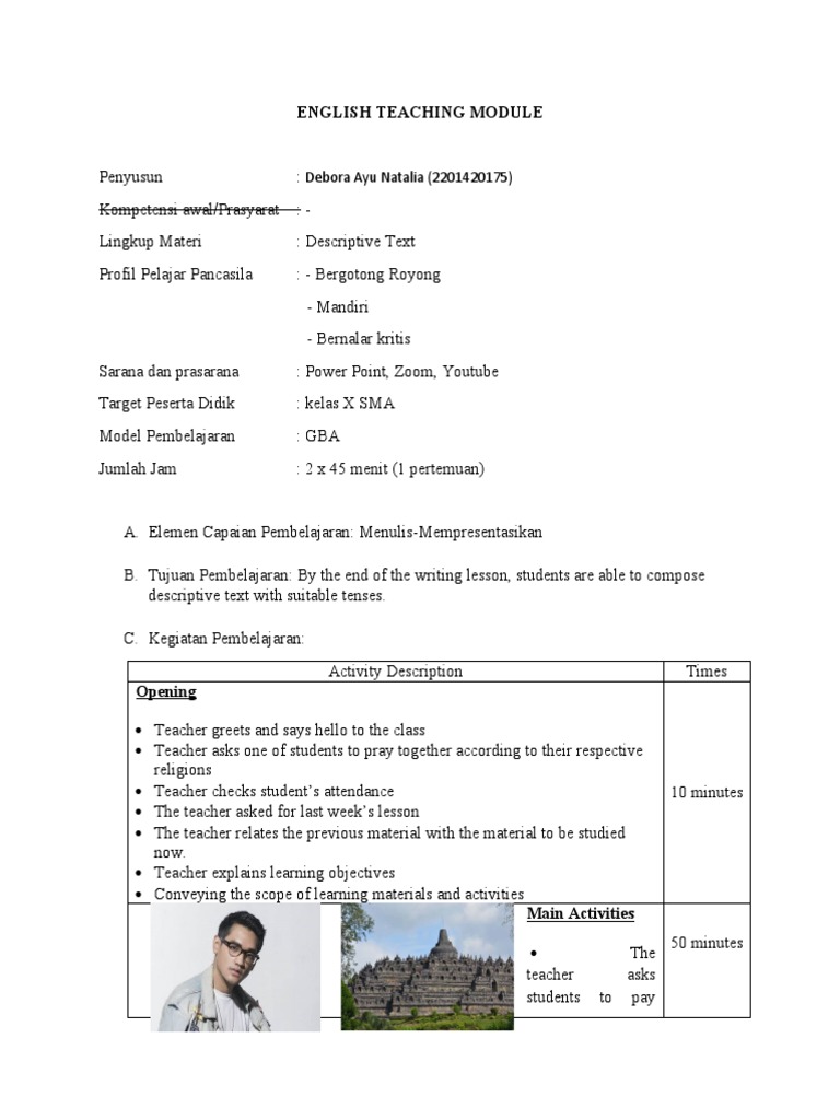Descriptive Text Writing Module | PDF | Vocabulary | Learning
