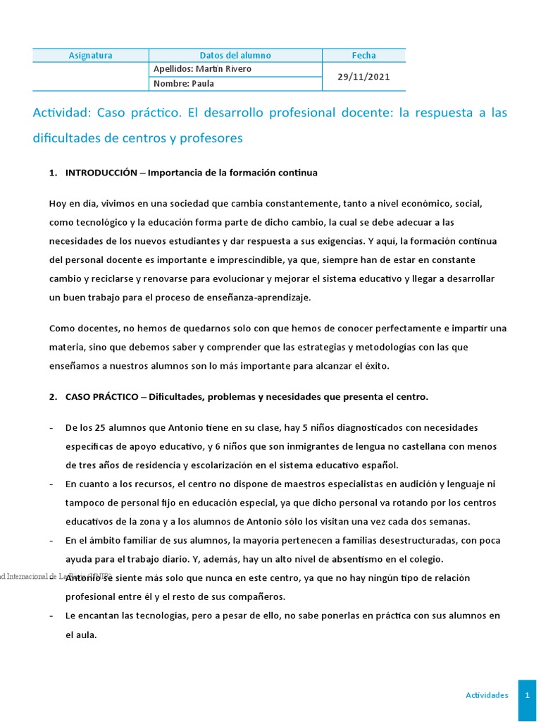 Desarrollo Profesional Docente - PMartin | PDF | Método de enseñanza ...