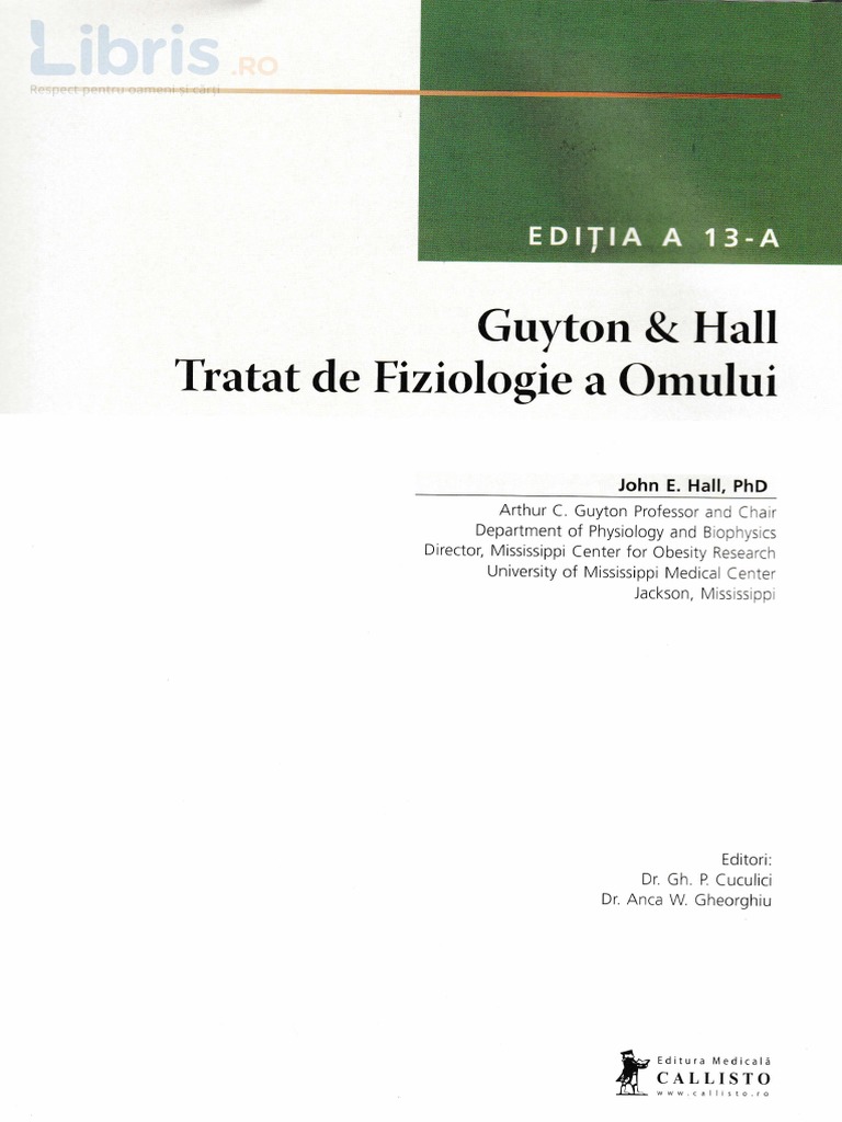 Tratat de Fiziologie A Omului Ed 13 - Arthur C. Guyton, John E. Hall | PDF