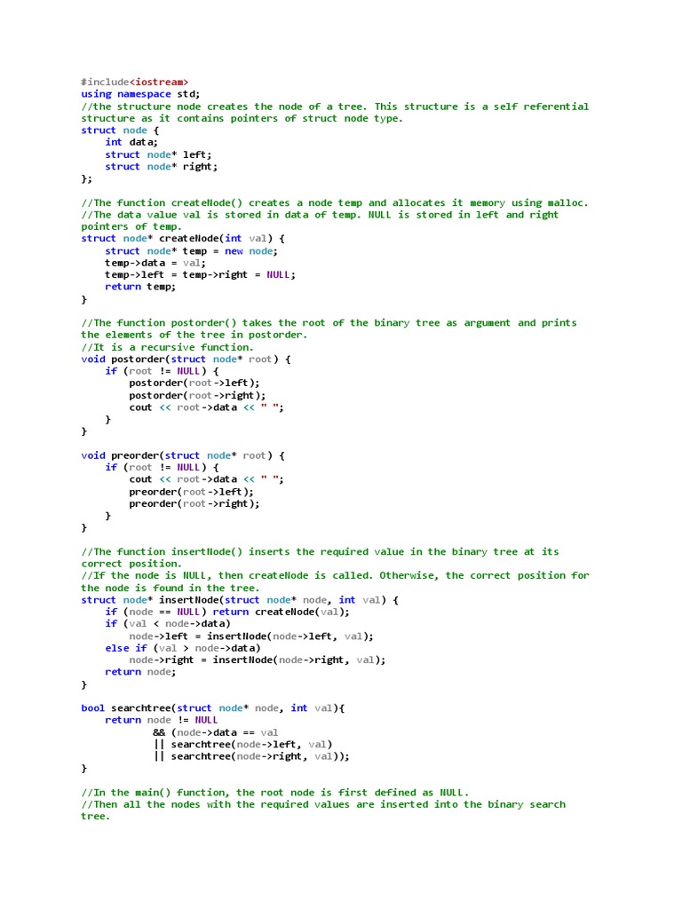 Binary Search Tree | PDF | Pointer (Computer Programming) | Computer ...
