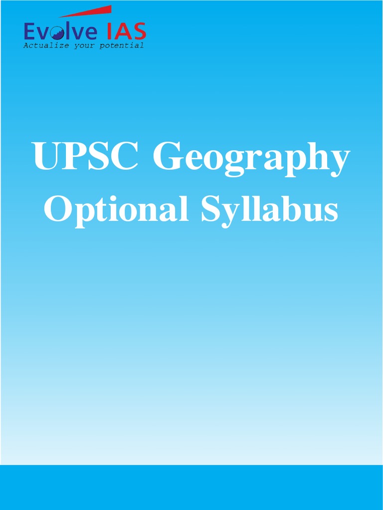 UPSC Geography Optional Syllabus | PDF | Geomorphology | Oceans