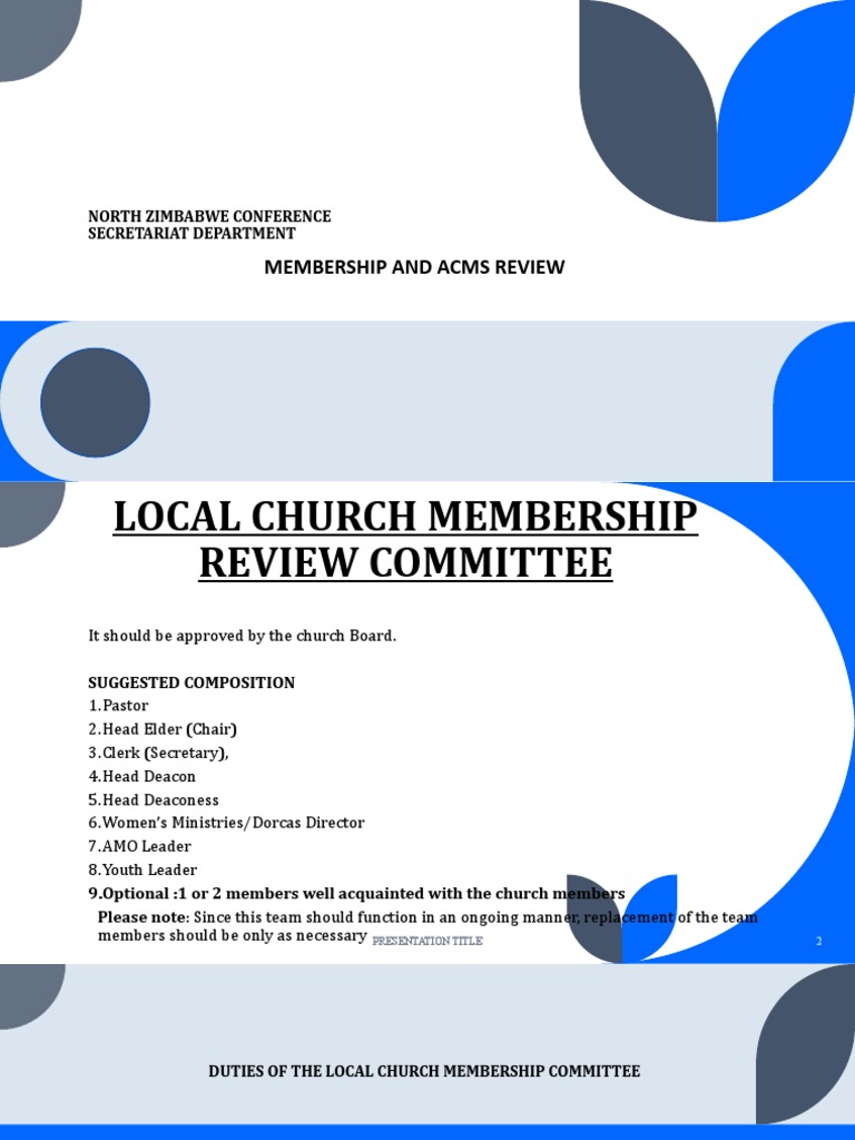 Implementing Effective Church Membership Review Through the Use of ...