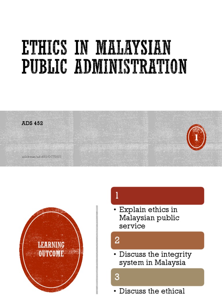 Ethics and Integrity in Malaysian Public Service | PDF | Political ...