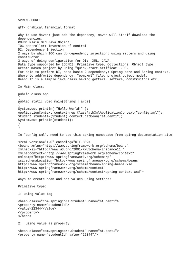 Spring Core Pdf Programming Constructor Object Oriented Programming 4663