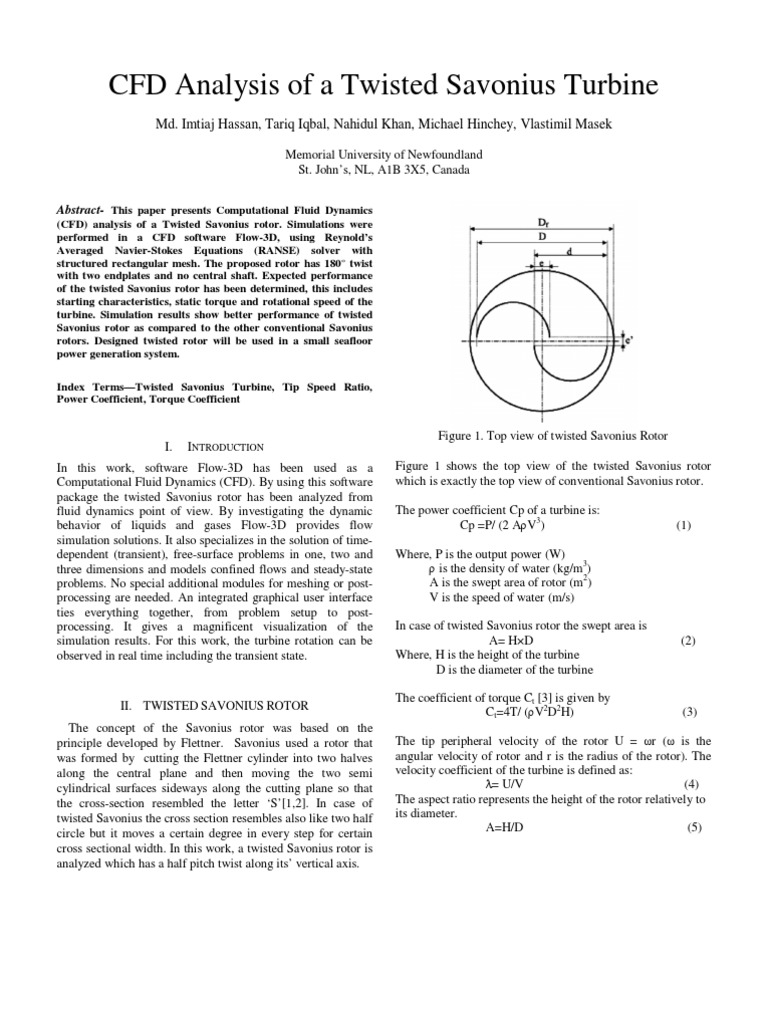 CFD Analysis of A Twisted Savonius Turbine | PDF | Turbine | Rotation ...