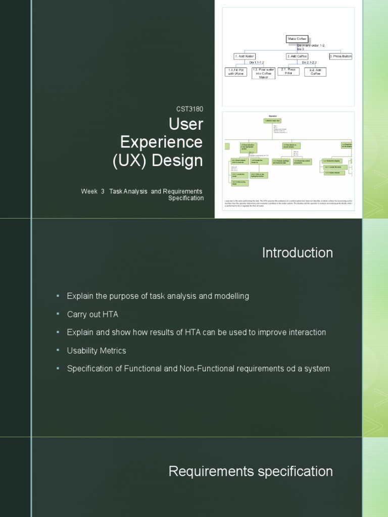 CST3180 - Week 4 - Requirements Specification and User Experience | Download Free PDF ...