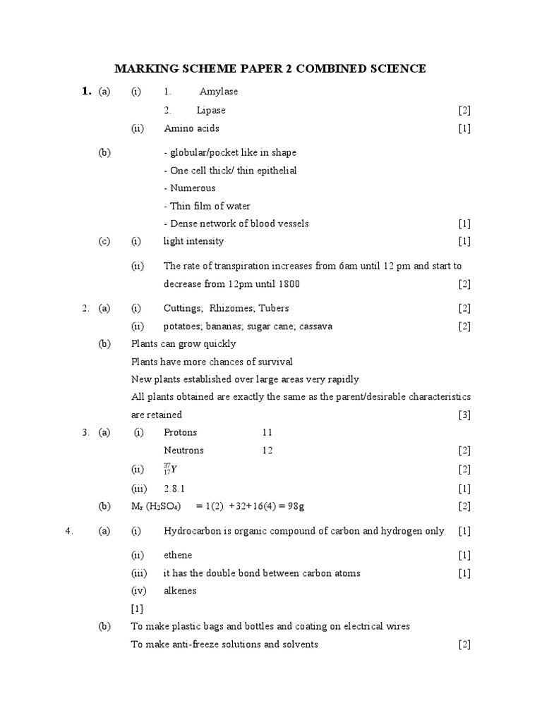 Marking Scheme Paper 2 Com Science - Specimen-1 | PDF | Flowers ...