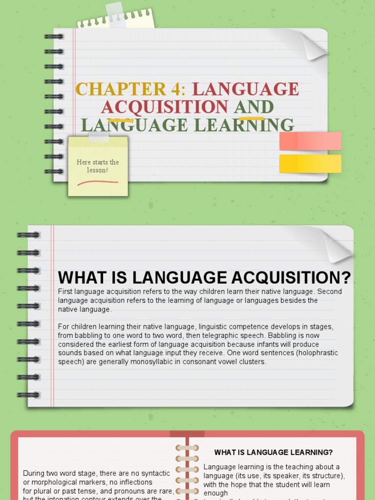 Chapter 4 Language Acquisition and Language Learning | Download Free ...