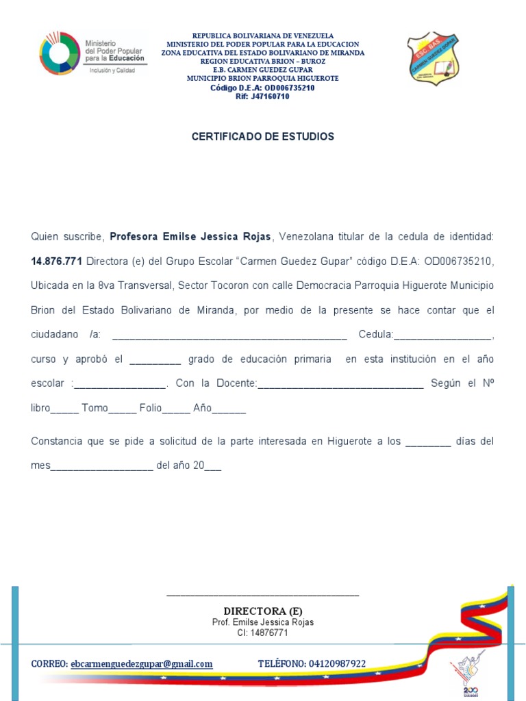 Certificado de 6to Grado | PDF