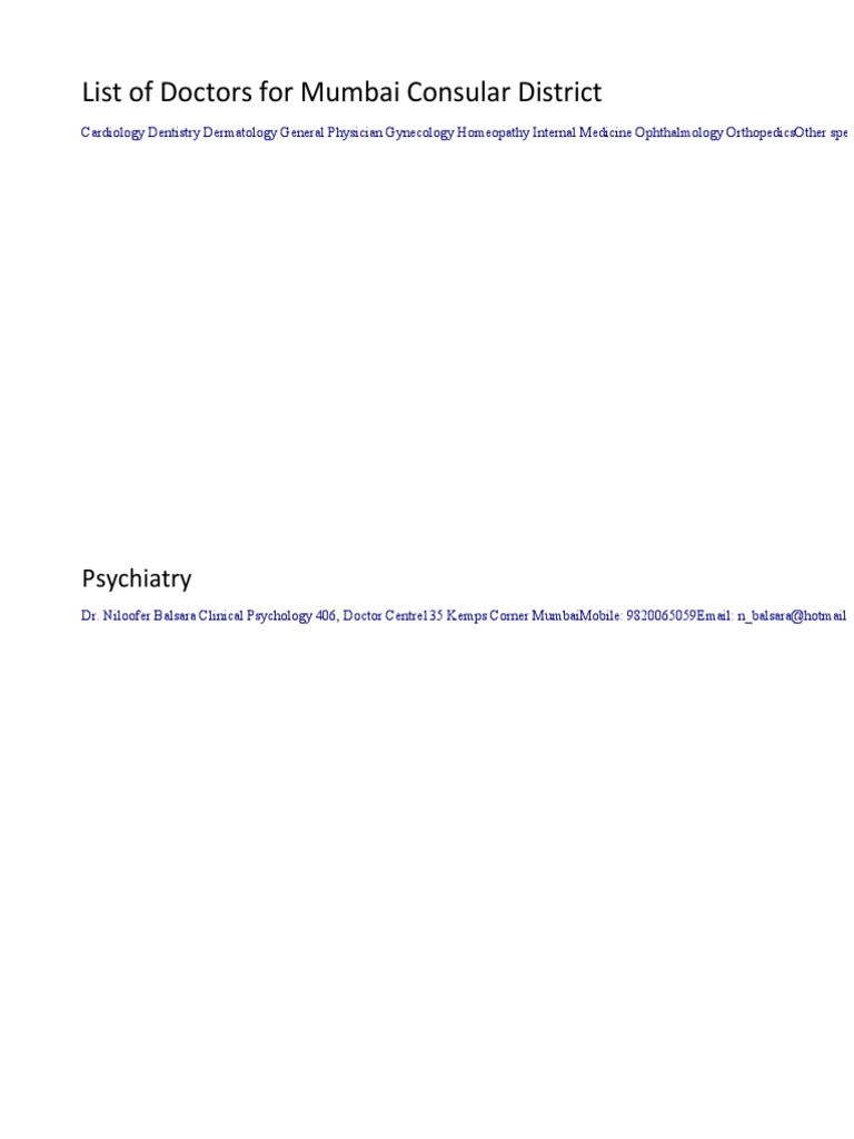 2016 List of Doctors | PDF | Ophthalmology | Dentistry