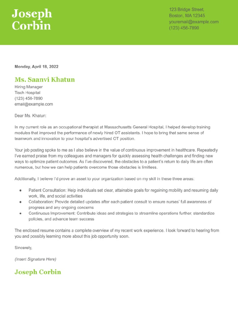 Occupational Therapist OT Senior Level | PDF