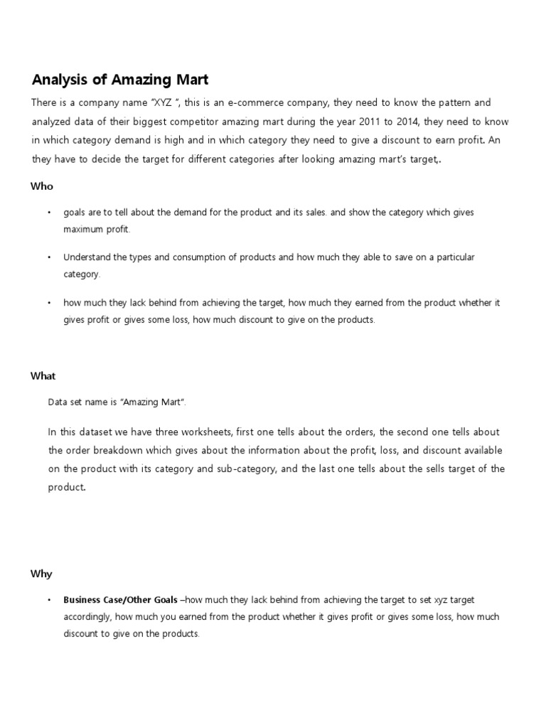 Amazing Mart Competitor Analysis 2011-2014 | PDF | Business | Finance ...