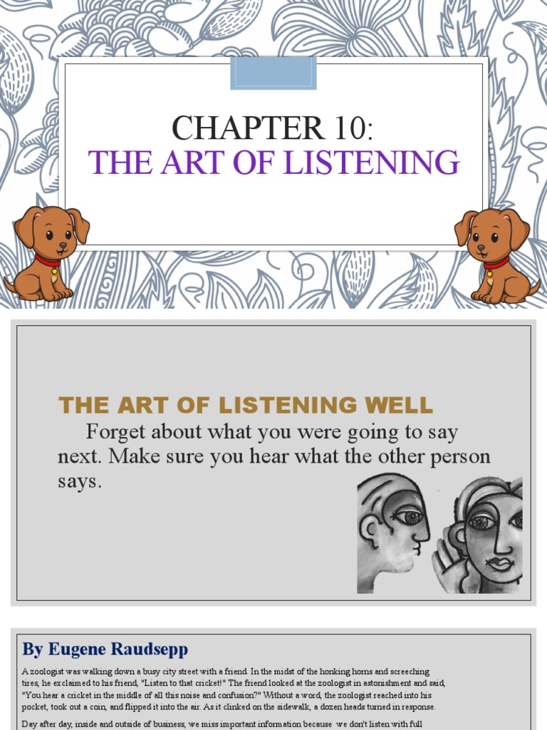 Chapter 10 The Art of Listening | PDF | Thought | Behavioural Sciences