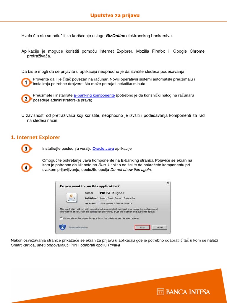 E Banking Uputstvo | PDF