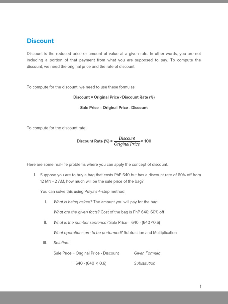 Understanding Discounts and Markups | PDF
