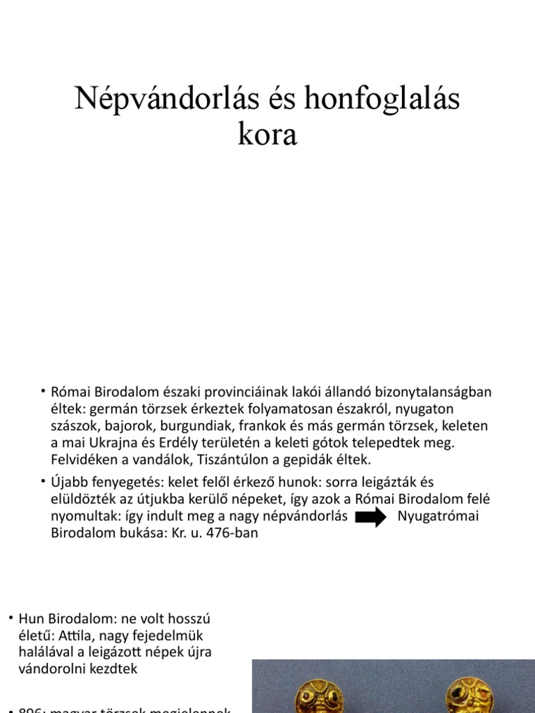 Népvándorlás És Honfoglalás Kora | PDF