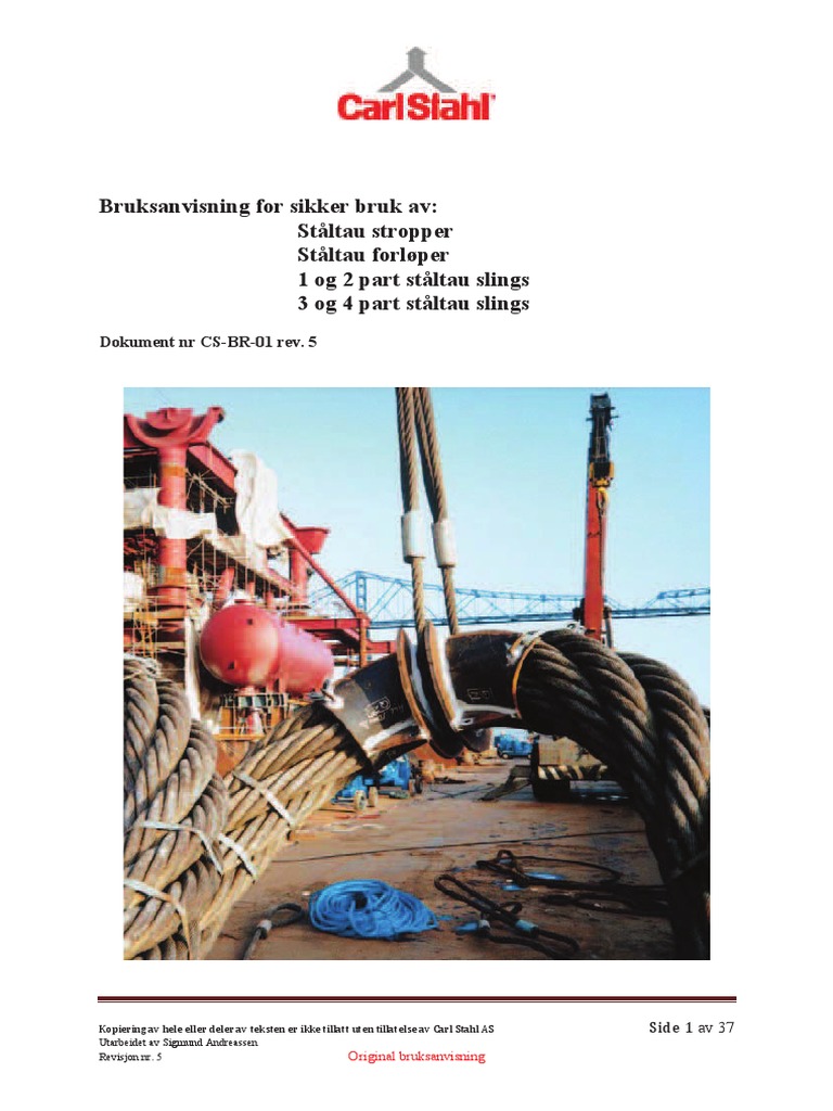 Sikker Bruk Av Ståltau | PDF