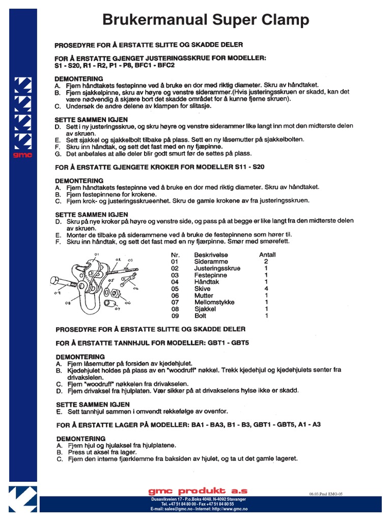 Brukerinstruks Superclamp | PDF