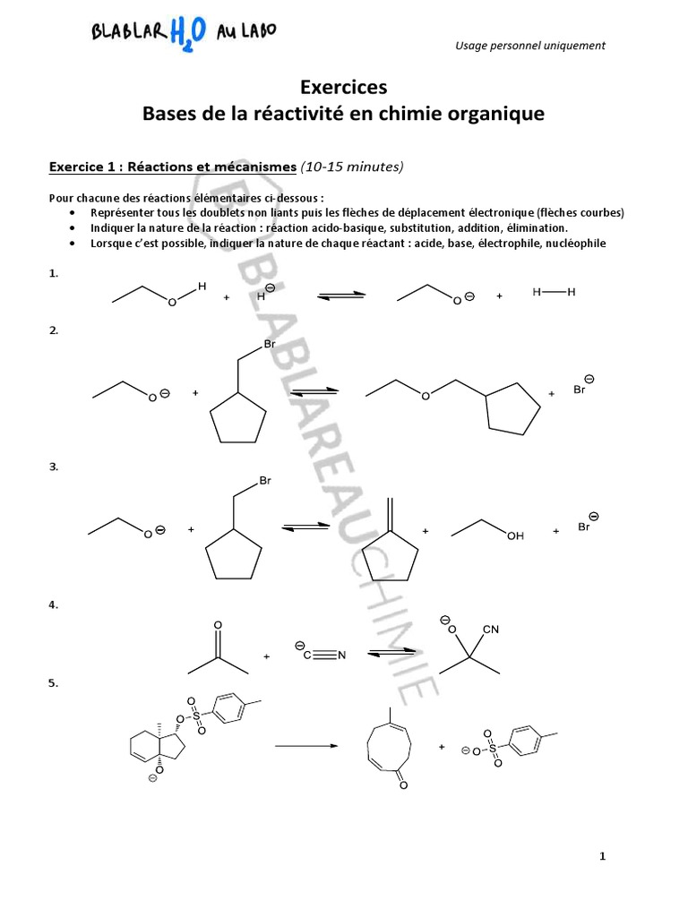 Chapitre I. Exercices | PDF | Acide acétique | Spectroscopie RMN