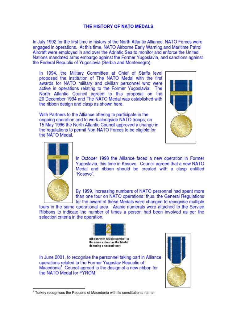 History Nato Medals | PDF | Nato | Military