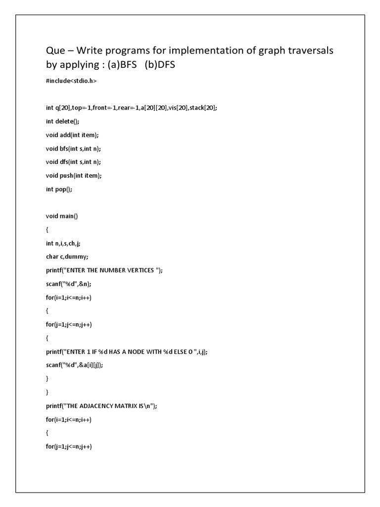BFS and DFS Graph | PDF