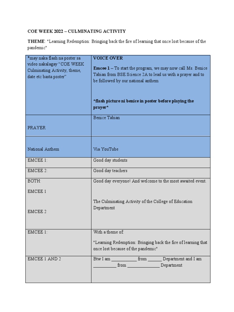 Final Script Pdf Bachelor S Degree