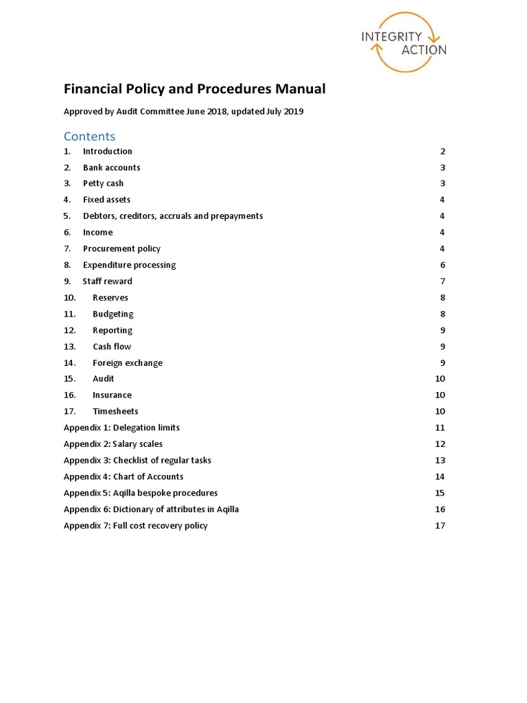 6 Financial Policies and Procedures | PDF | Payroll Tax | Procurement