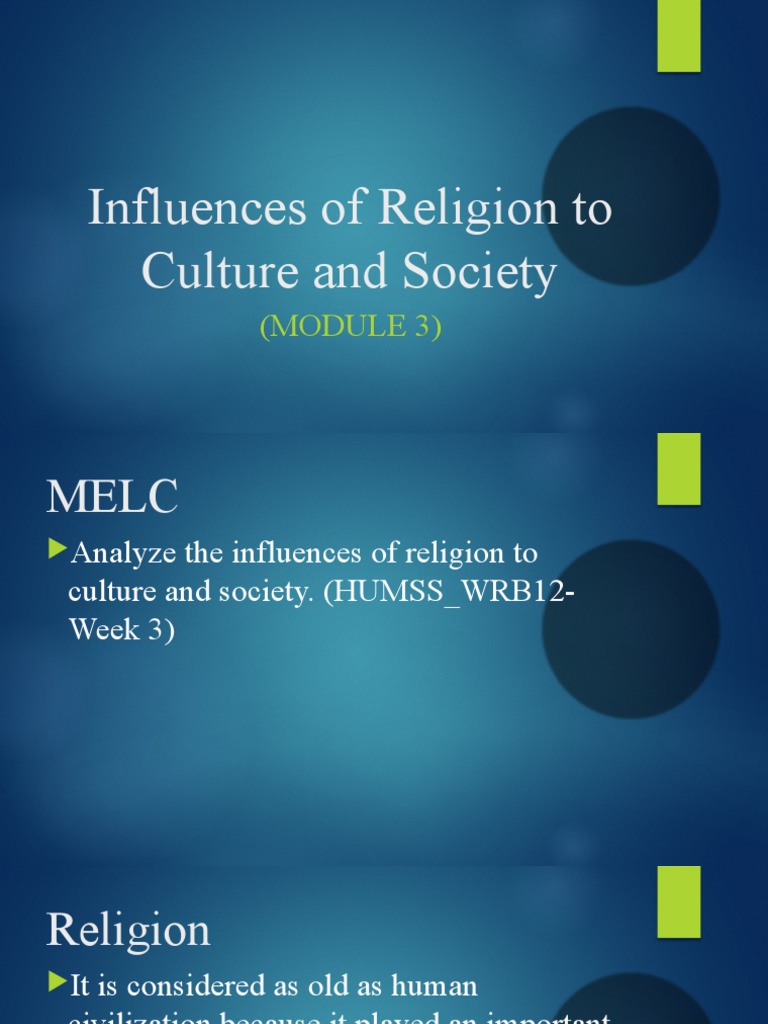 Influences of Religion To Culture and Society | PDF | Society ...