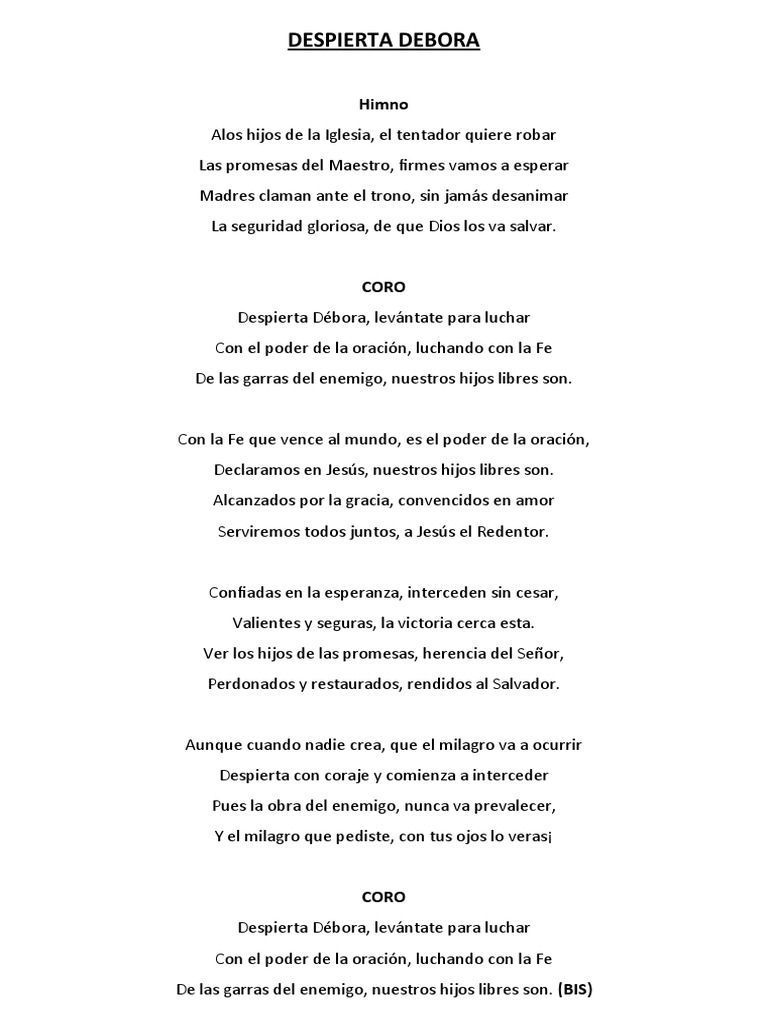 Despierta Débora: Himno de Alabanza | PDF
