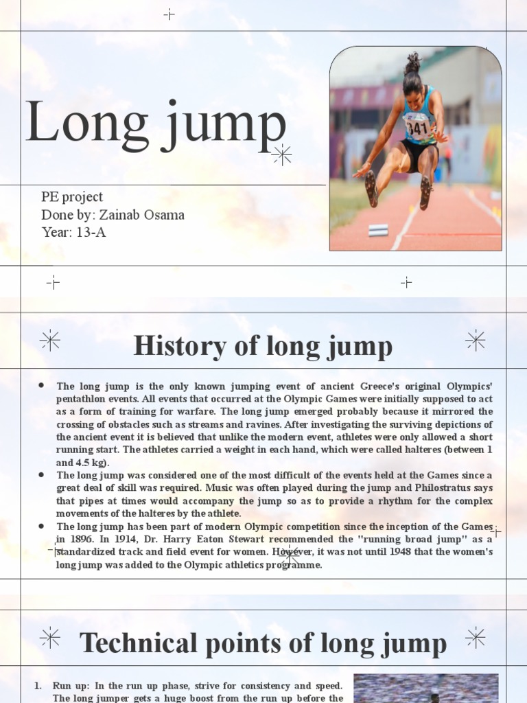 Zainab Osama Year 13A - PE Project - Long Jump | PDF | Recreation | Physical Exercise