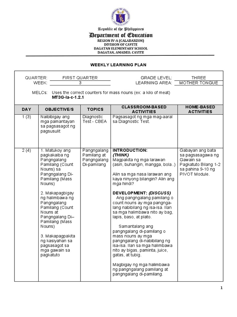 WLP q1 w2 Mother Tongue | PDF